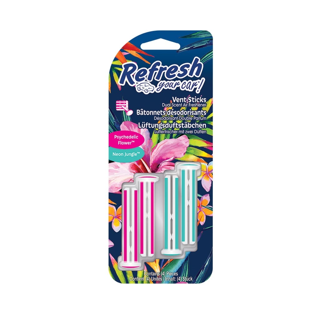 Ароматизатор RYC Psychedelic Flower/Neon Jungle вент стикс 4 броя - PRAKTIS
