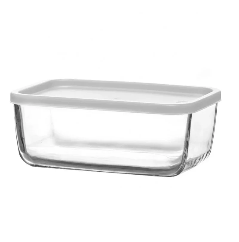 Стъклена кутия с Бял капак Cube 238 PK0002 / 1.17 л - PRAKTIS